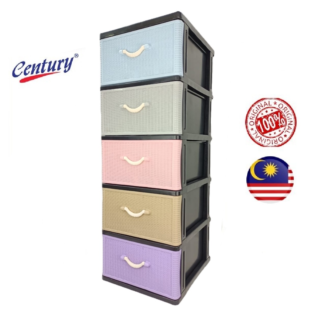 Century Drawer 5 TIER Clothes Organizer Cabinet Storage Laci Kabinet ...