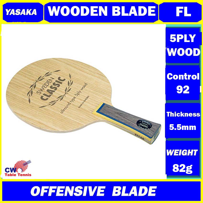 YASAKA SWEDEN CLASSIC ALLROUND PING PONG BLADE TABLE TENNIS WOODEN BAT PINGPONG KAYU (READY ...