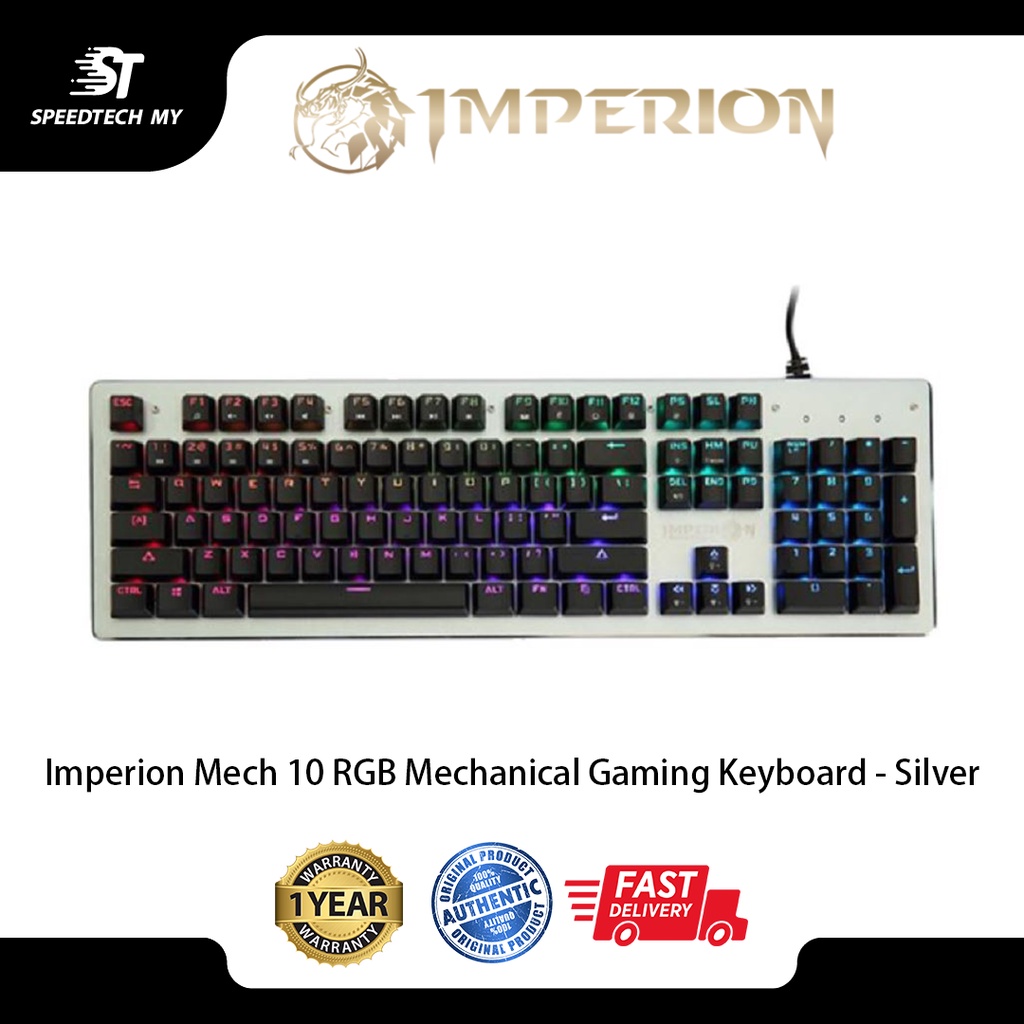Imperion Mech 10 RGB Mechanical Gaming Keyboard Kailh LH Blue Switch ...