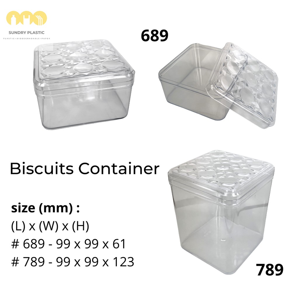 Bekas Cookies - Square & Transparent / Biscuits Transparent Container ...