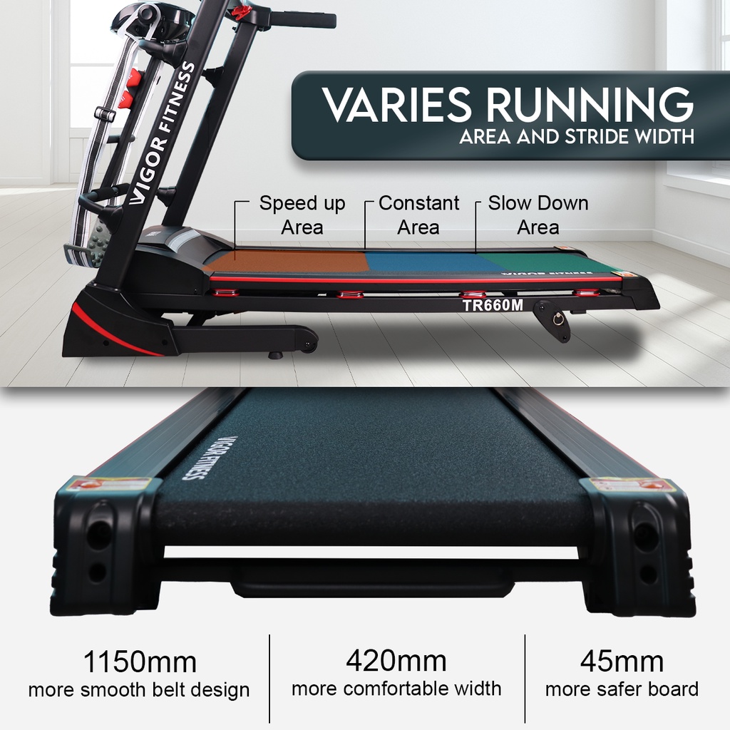 Vigor Fitness Treadmill 4.0hp Multifunction Jogging Running Machine ...
