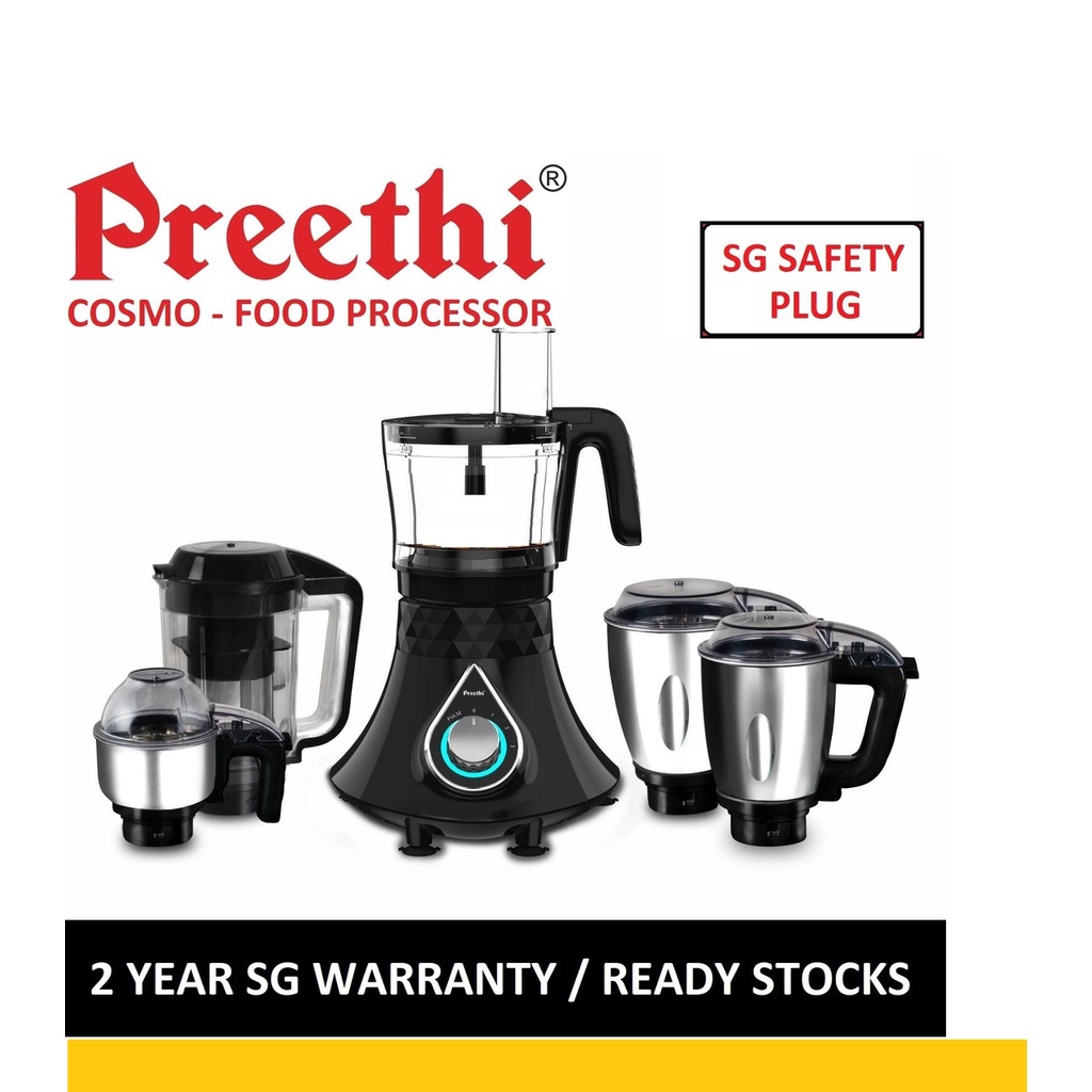 Preethi Cosmo Food Processor Mixer Grinder Atta Kneading Blender 5 Jars 2year motor warranty SG ...