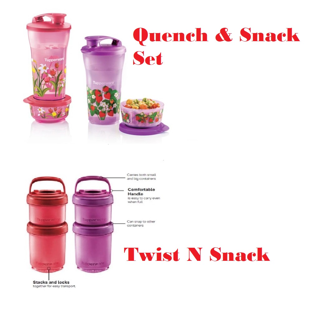 Tupperware Twist N Snack OR Quench & Snack Set - Lunch Set/ Makanan ...