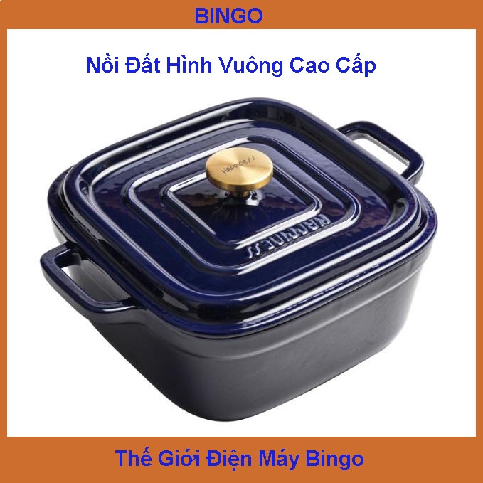 Enameled Square Cast Iron Pot Household Pot Large Capacity Stew Pot Hot ...