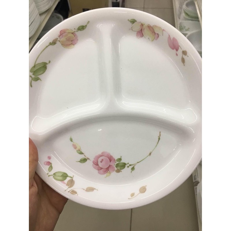 CORELLE Pinggan Suku Suku Separuh Divided Dish Plate 21.6cm | Shopee ...