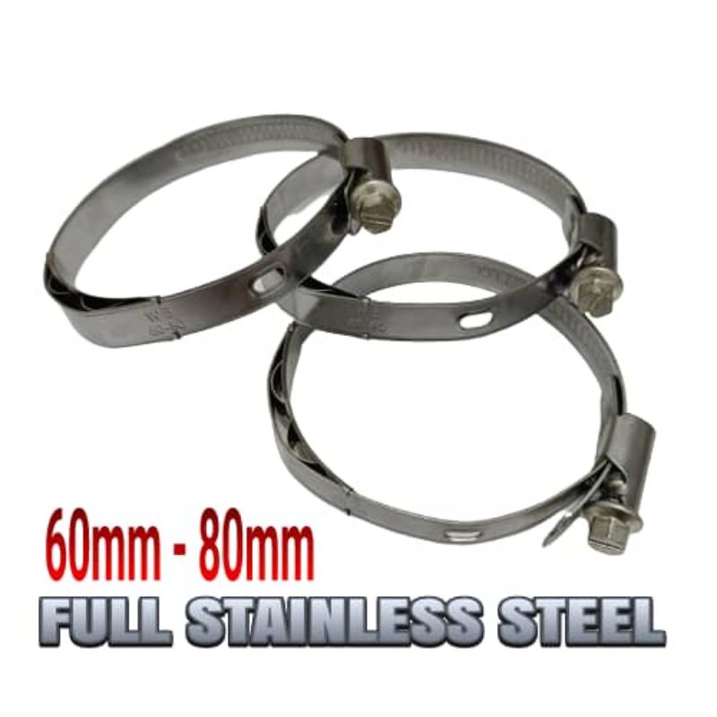 60mm-80mm Stainless Steel Drive Hose Clamp Tri Clamp Adjustable Line ...