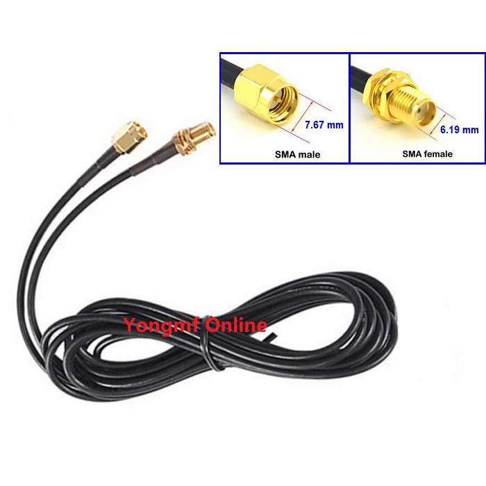 RG174 SMA Male to Female Extension Cable for WiFi Router Antenna (CP-C-233) | Shopee Malaysia