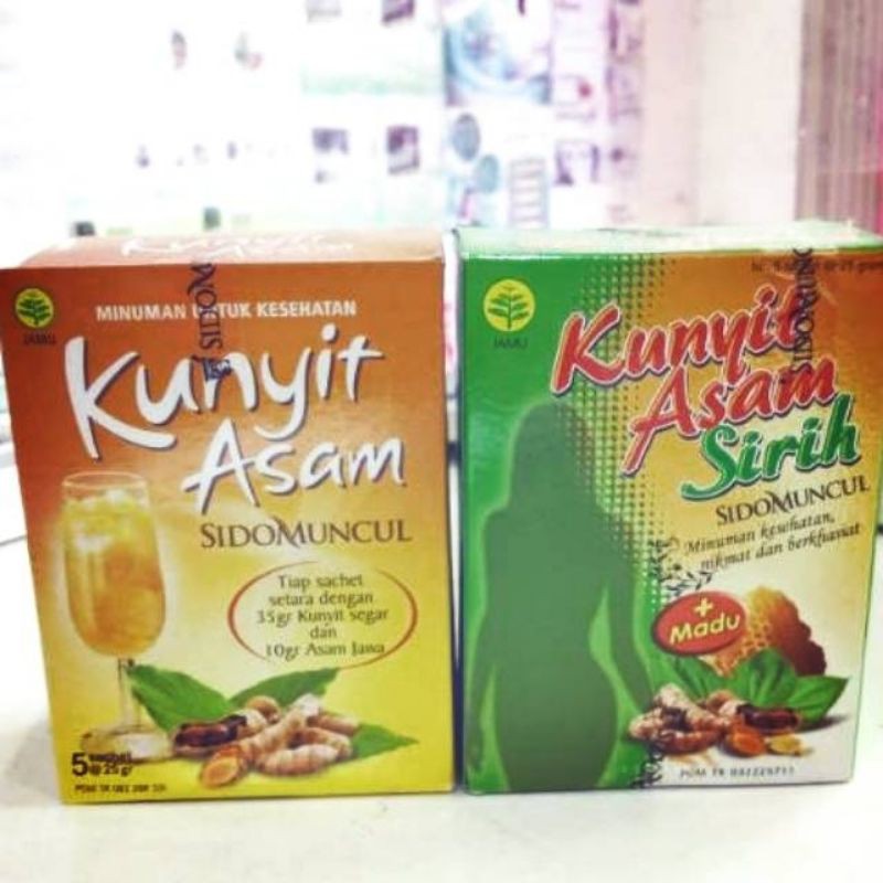 READY KUNYIT ASAM SIRIH JAMU KUNYIT ASAM SIDO MUNCUL 1BOX @ 5 SACHET ...