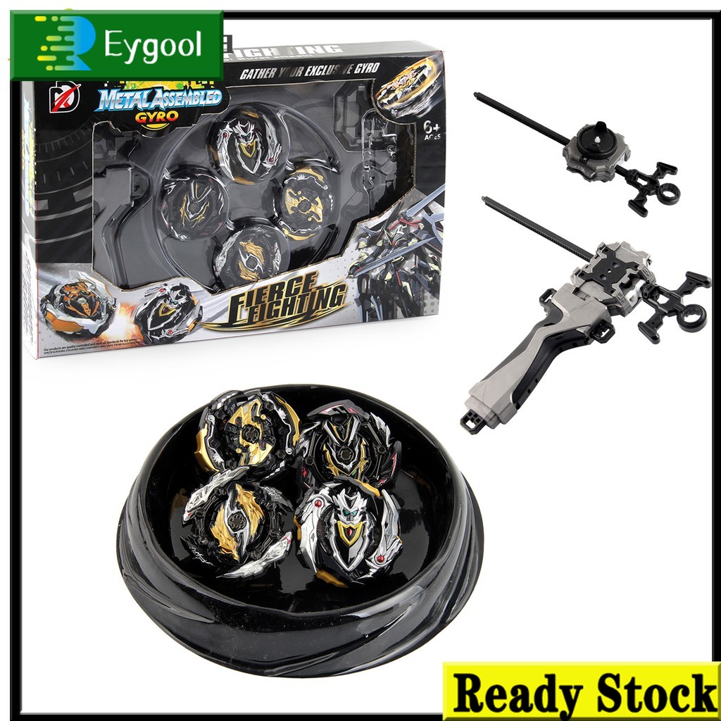 Eygool Shop Beyblade Burst 4 in 1 Set Arena With Handle Launcher Beybalde Kid's Beyblade Toys ...