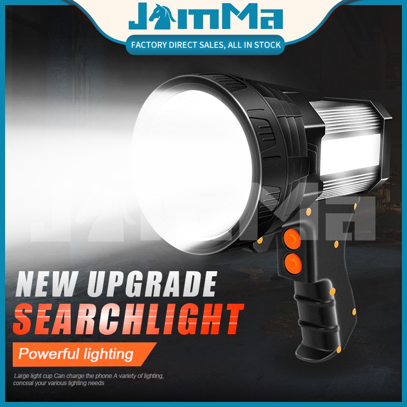 LED Spotlight Rechargeable Flashlight 10000 Lumen Super Bright Handheld ...