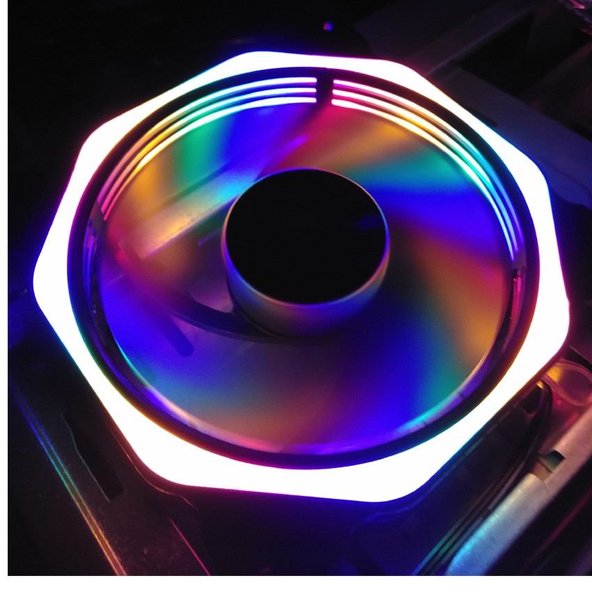 120mm Color Octagonal Pc Case Fan LED Quiet Inside and Outside Luminous ...