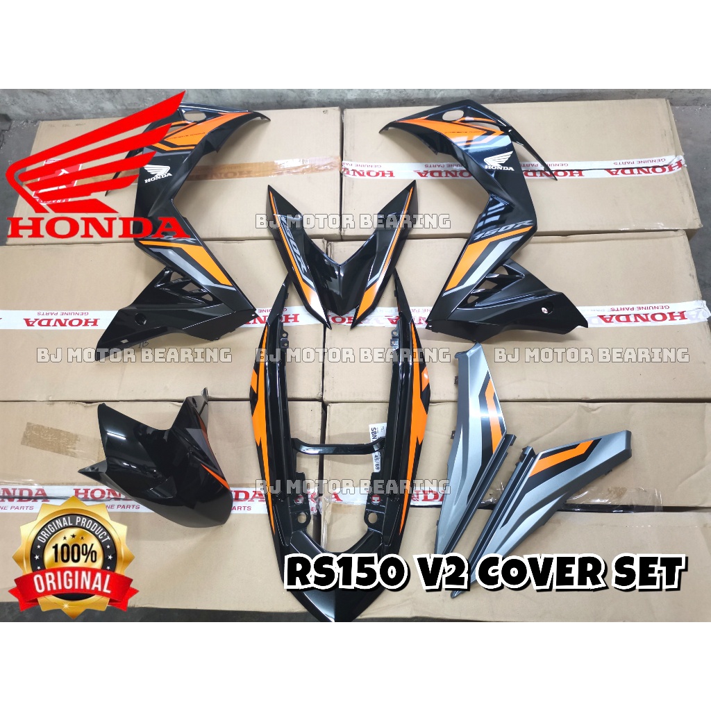 HONDA RS150 RS150R V2 (BLACK ORANGE) Cover Set 100% HONDA Original 06900-K56-M90ZB | Shopee Malaysia
