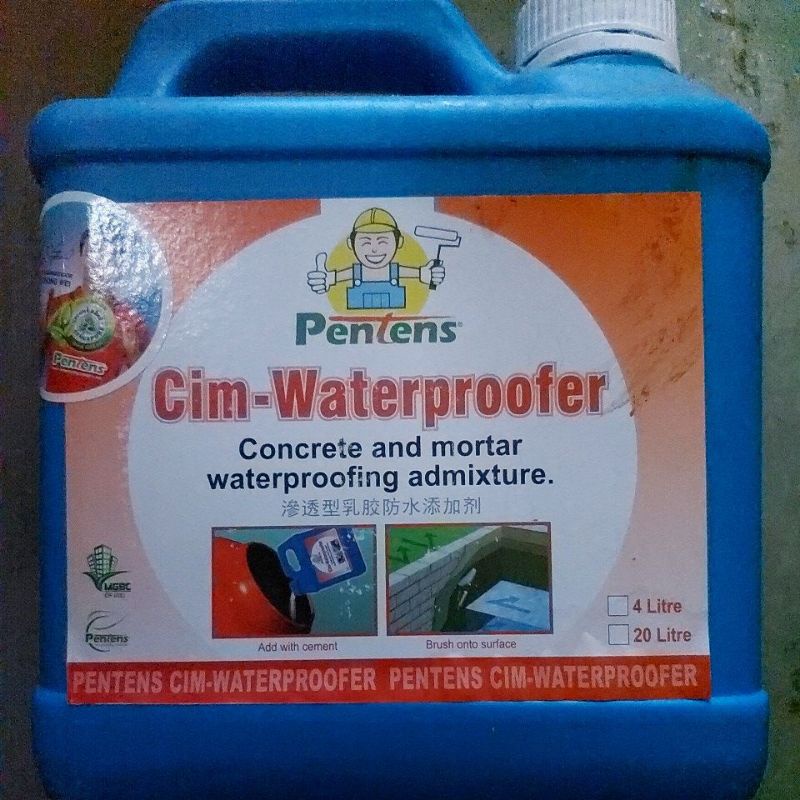 (4L) Cim-Waterproofer Concrete and Mortar Waterproofing Admixture ...