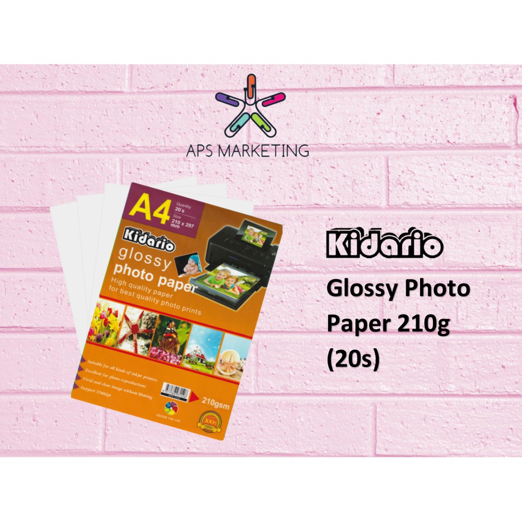 Kidario Glossy Photo Paper 210g (20pcs) | Shopee Malaysia