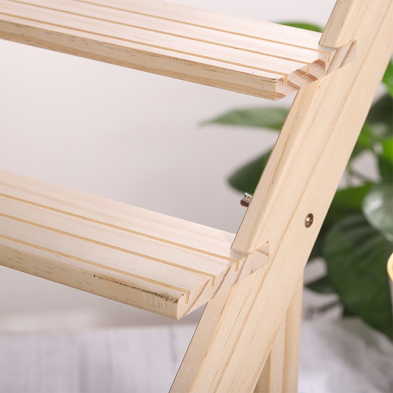 Premium Nordic Modern 2/3/4 Tier Wooden Rack Display Shelve Rack Flower ...