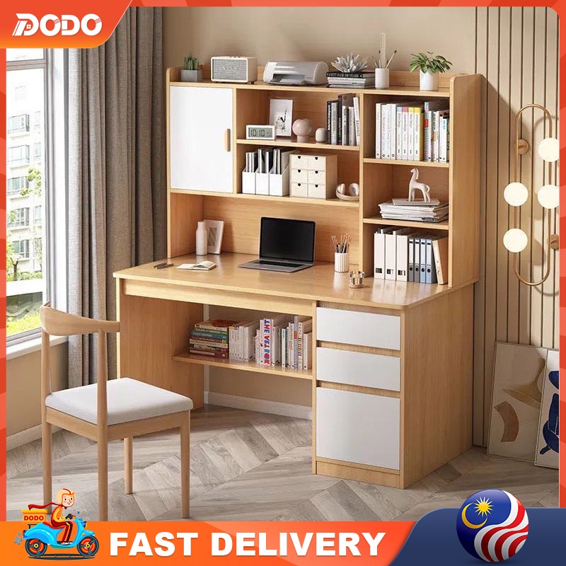 DO【NEW】Computer Study Table With Book Shelf Meja belajar Table With ...