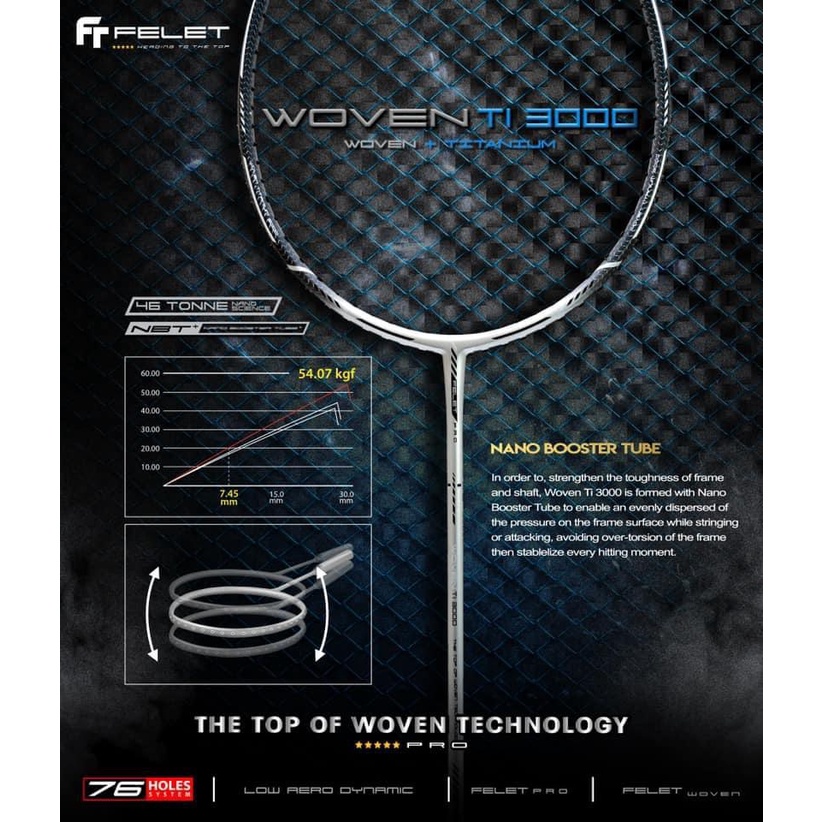 FELET Badminton Racket Woven Ti 3000 (No Stringing) | Shopee Malaysia