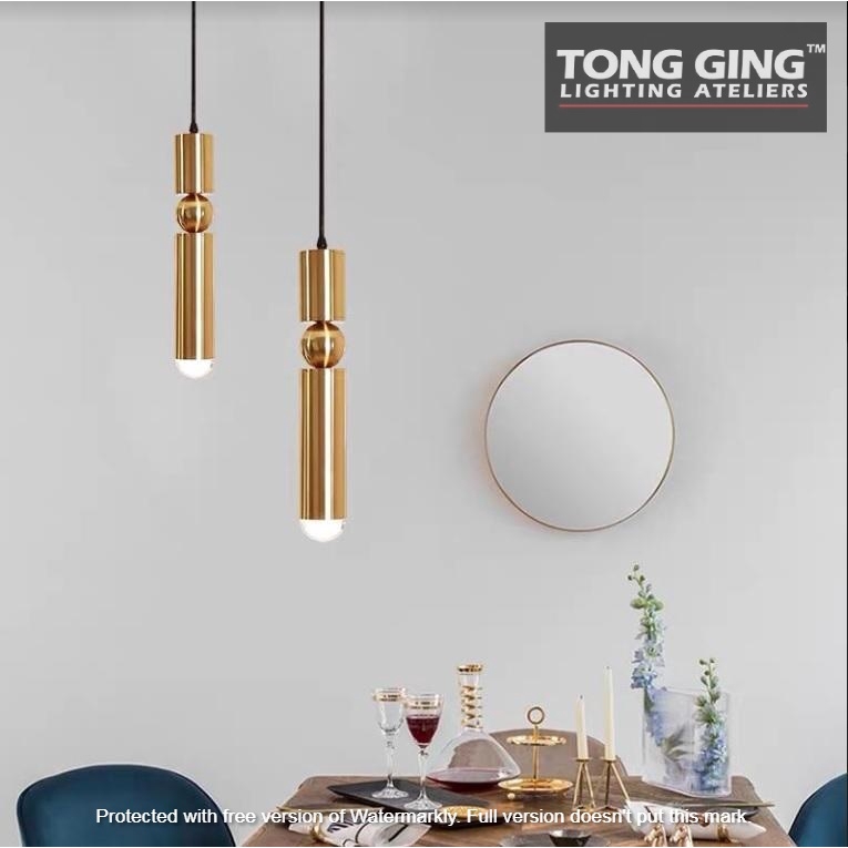 Elegant Gold Pendant Lamp Lampu Hiasan Siling Gantung Ceiling Light 燈 ...