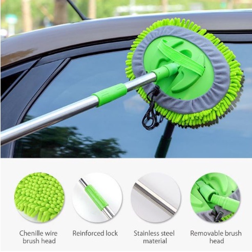 Car Wash Telescopic Microfiber Mop Mitt Cleaning Home [Adjustable ...