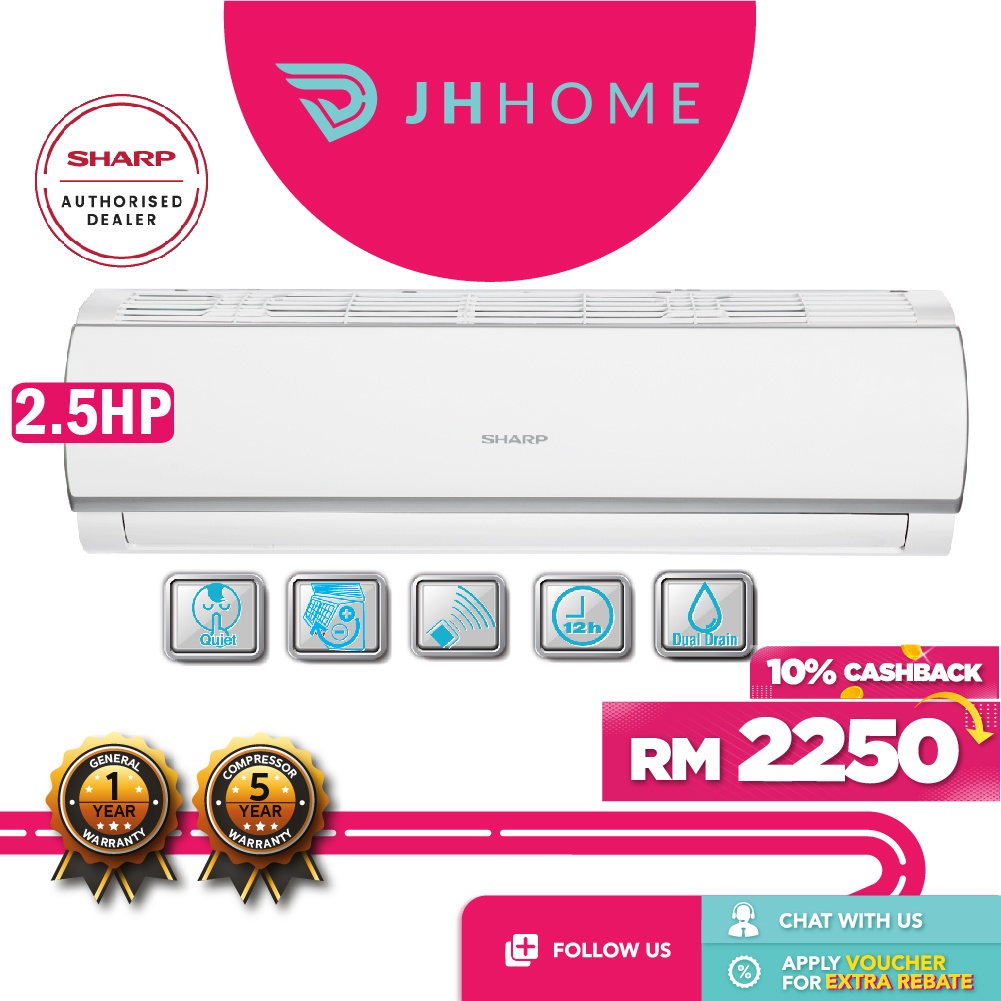 Sharp Japan 2.5HP R32 Non-Inverter Air Conditioner AHA24WCD / AUA24WCD ...