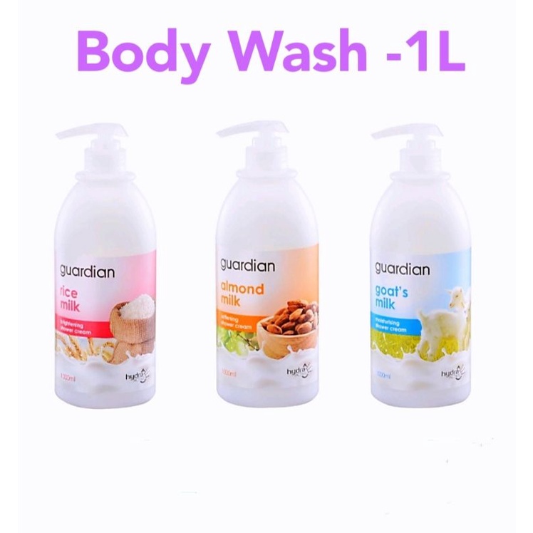 Guardian Body Wash 1L (Goat milk,/Almond Milk/Rice Milk) | Shopee Malaysia