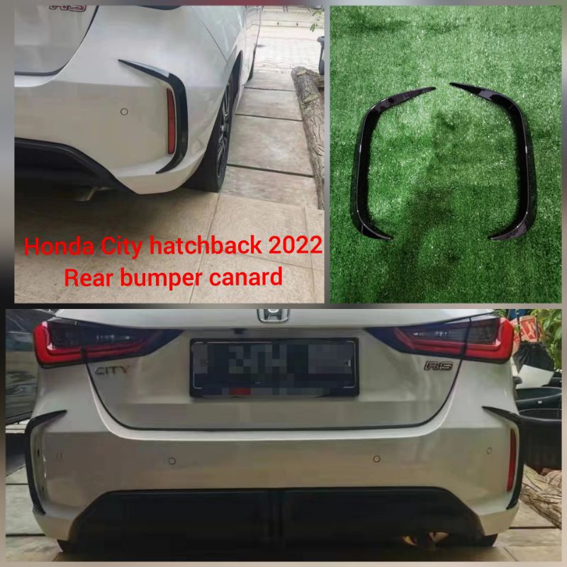Honda City Hatchback 2022-2024 rear bumper canard gloss black rear ...