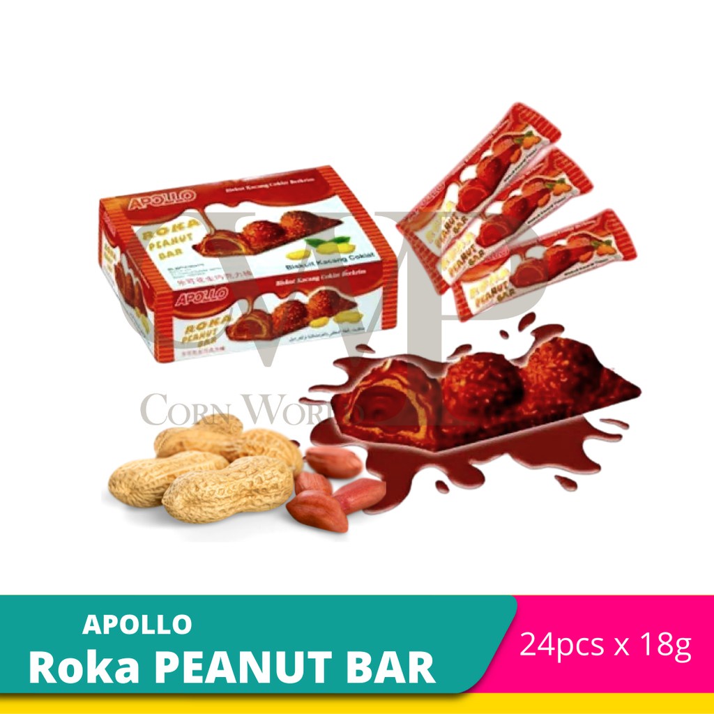 APOLLO ROKA PEANUT BAR (A1080) 18g x 24pcs | Shopee Malaysia