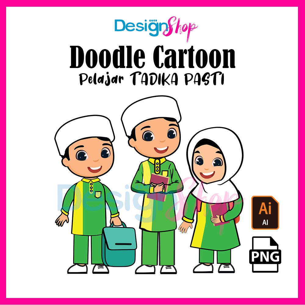 DESIGN ONLY,, DOODLE CARTOON TADIKA Design Mudah & Murah [Adobe ...
