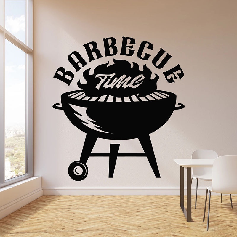 Wall Sticker Kitchen Barbecue Time Wall Decal Cooking BBQ Food Grill ...