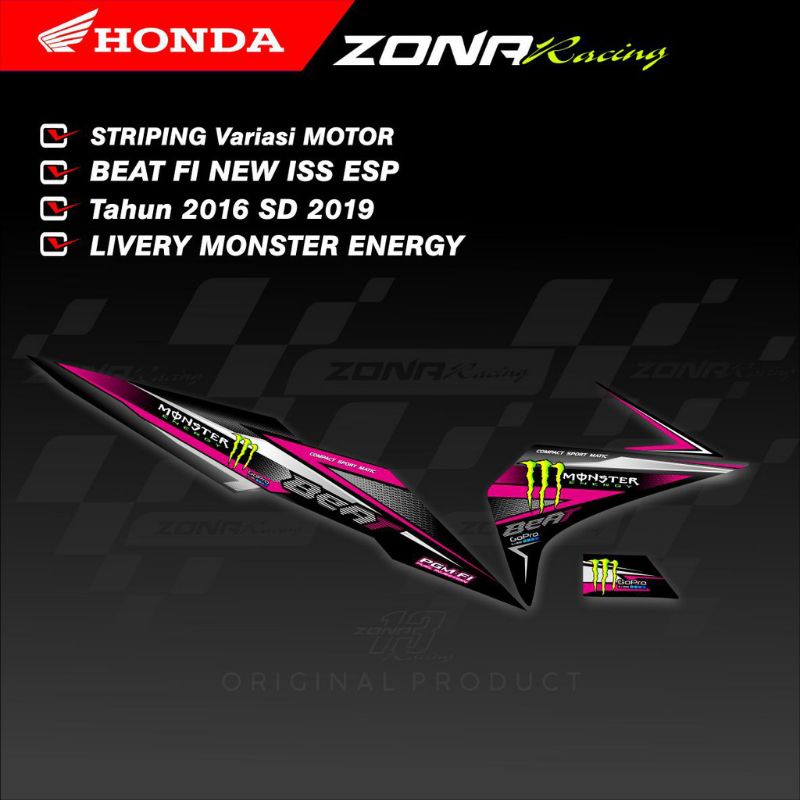 2016/2019 Honda BEAT New Iss/Esp Variation Striping Sticker Livery ...