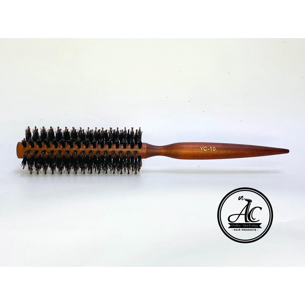 Wooden Rolling Comb Hair Brush Hair Comb Anti-Static Round Comb Blower ...