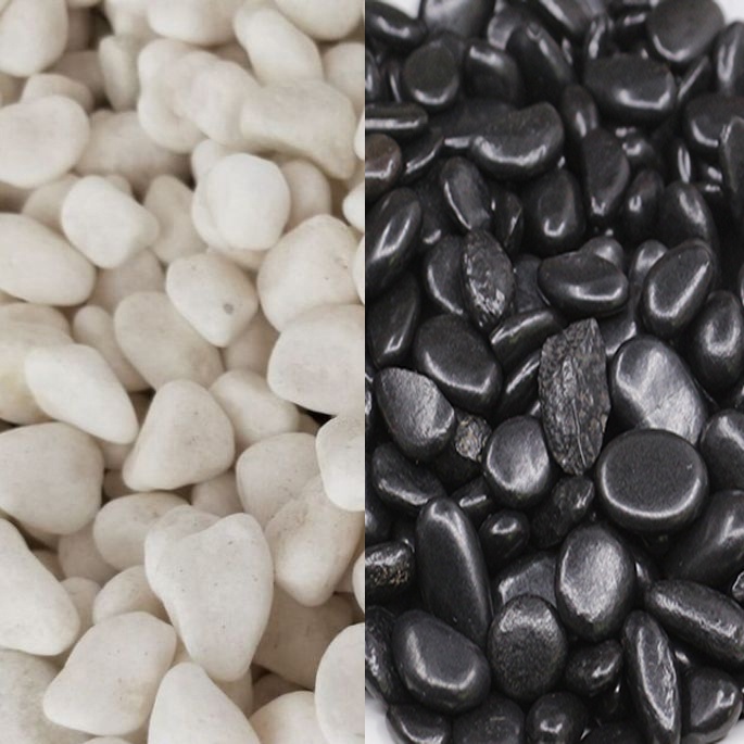 Black / White Loose Pebble, Pebble Wash Stone 1 kg - suitable for ...