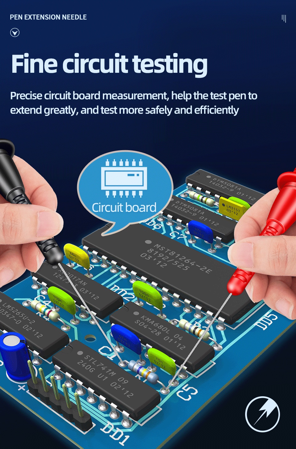 ANENG PT2003 2pcs Multimeter Test Lead Extention Piercing Needle Tip ...