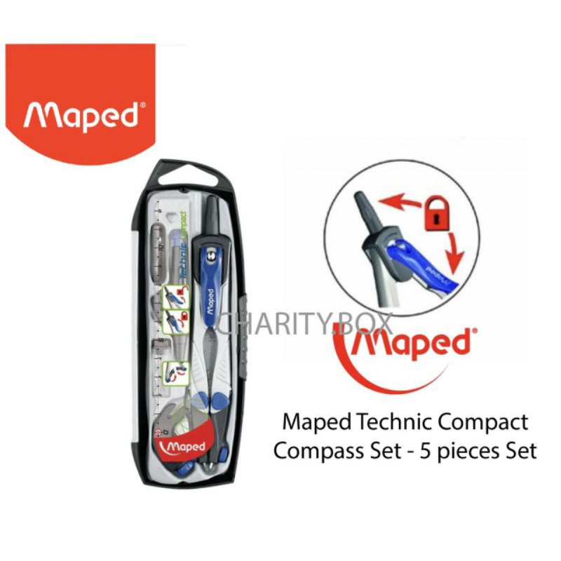 Maped 538705 Technic Compact Compass Set - 6 Pieces Set Geometry Akitek ...