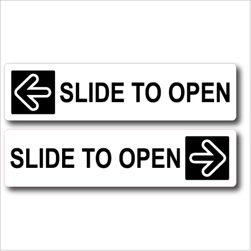 SLIDE TO OPEN ACRYLIC DOOR SIGNS 2's 40X160MM | Shopee Malaysia