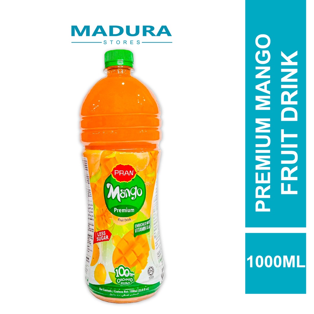 Pran Less Sugar Premium Mango Fruit Drink 1000ml (Jus Mangga Kurang ...