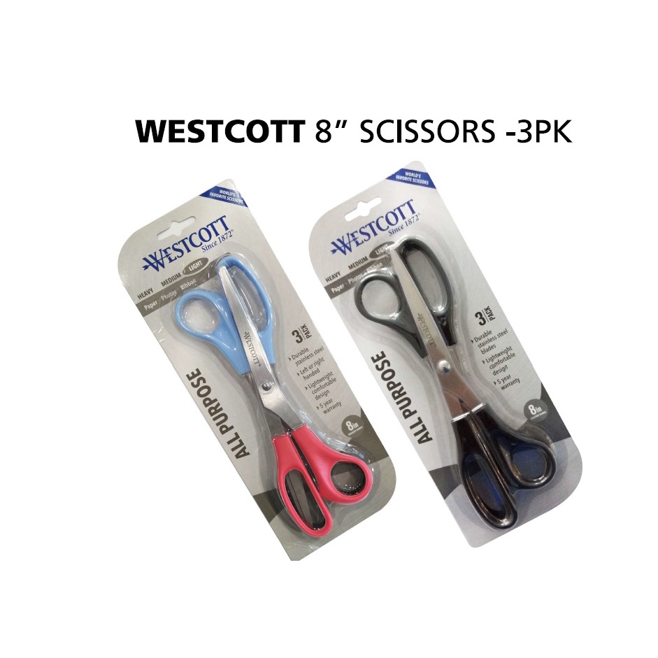 Westcott Multi-Purpose Scissor 8" 3pcs Pack | Shopee Malaysia