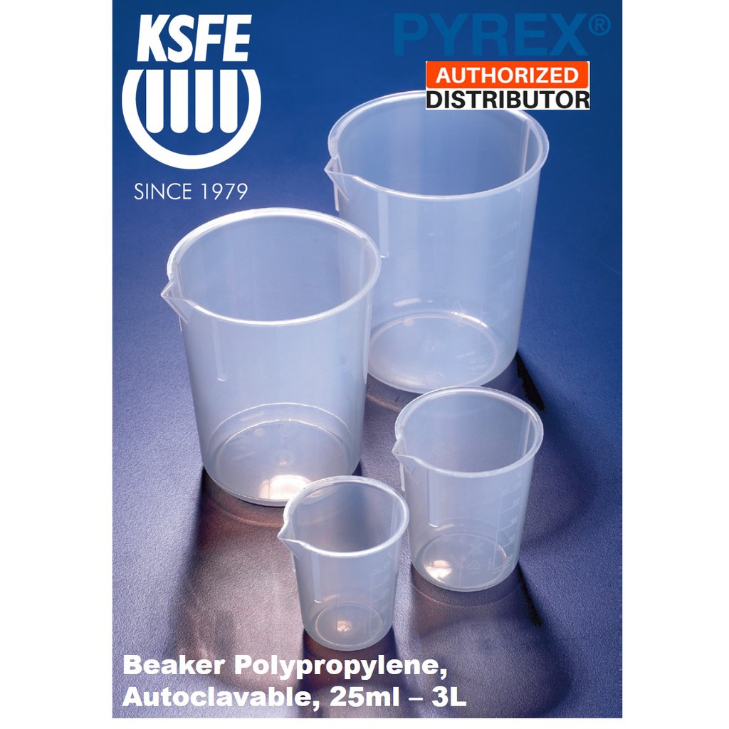 Azlon, Polypropylene Beaker, Moulded Graduation, Laboratory & Food ...