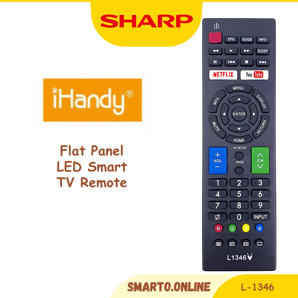 Ihandy Sharp Smart LED TV Remote Control (L1346V) Sharp LED Smart TV Remote | Shopee Malaysia