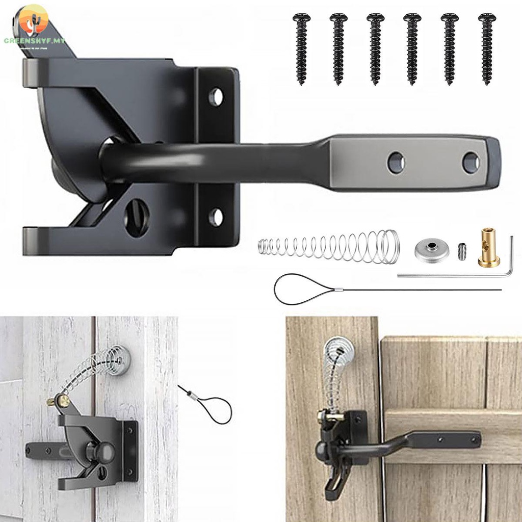 Self-Locking Gate Latch Carbon Steel Post Mounted Fence Gate Latch ...