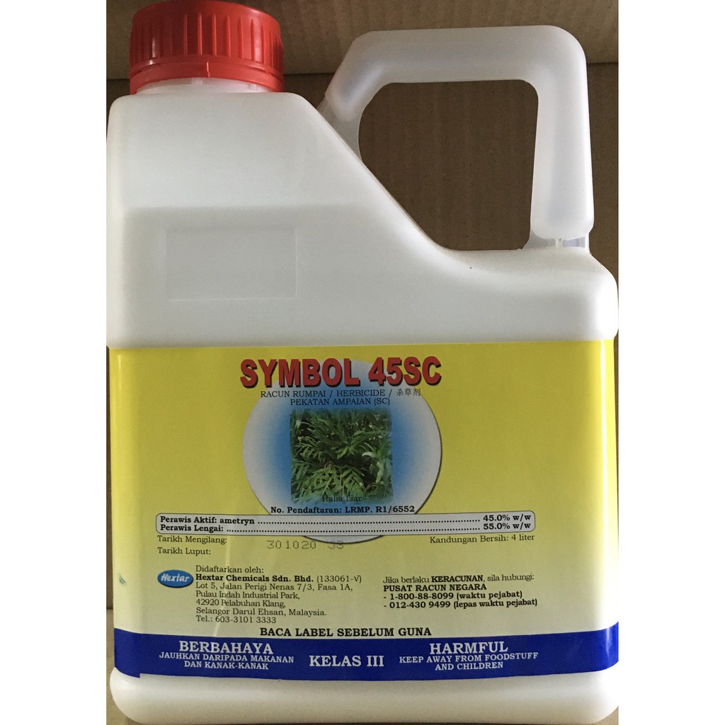 * ORIGINAL * Symbol 45SC 4L / racun rumput / rumput sambau / ametryn ...