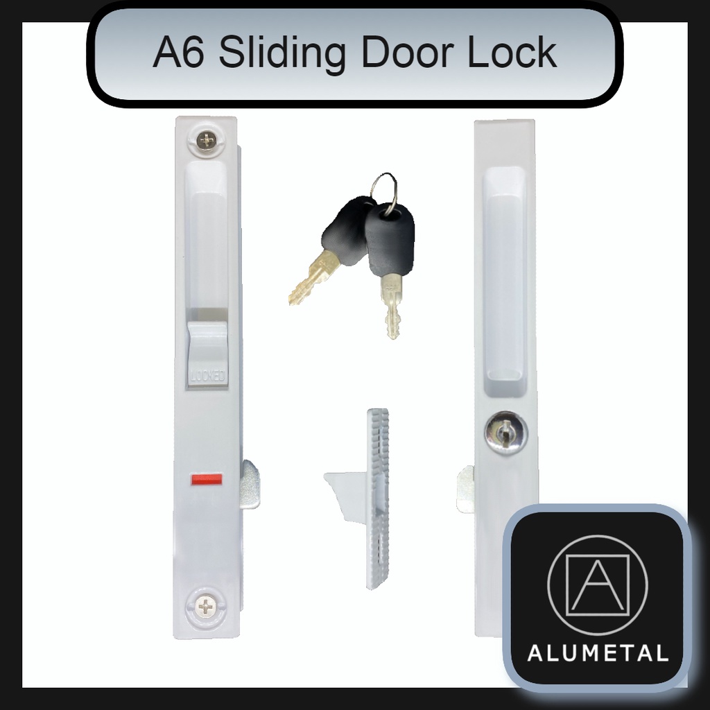[A6 With Keys] 25mm/32mm Sliding Door Handle Lock / Kunci Pintu ...