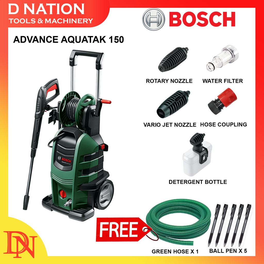 BOSCH ADVANCED AQUATAK 150 HIGH PRESSURE WASHER (150 BAR) | Shopee Malaysia