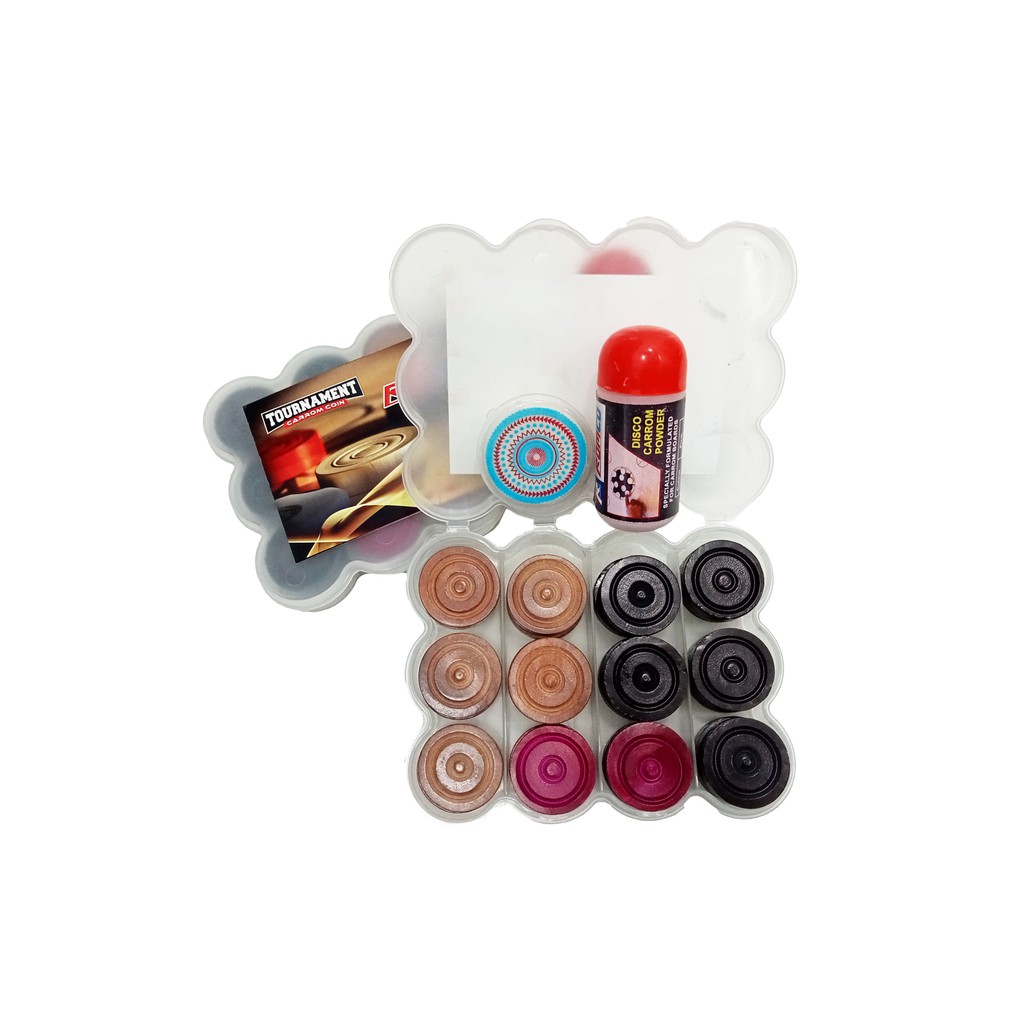 Romco Tournament Carrom Seed + Superfine Carrom Striker + 20gm Carrom ...