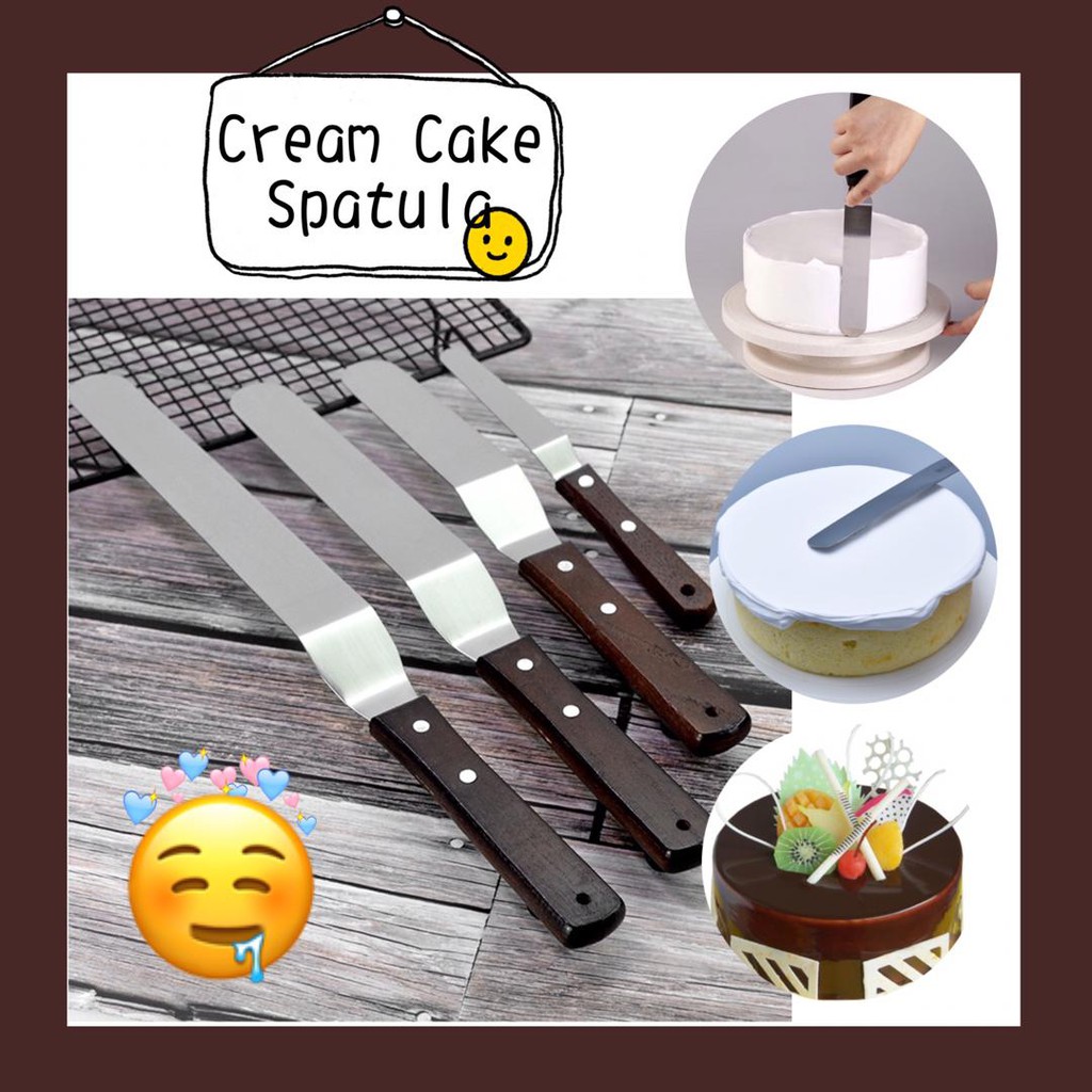 🇲🇾 D&S 4/6/8/10 Inches Stainless Steel Cake Spatula Butter Cream Icing ...
