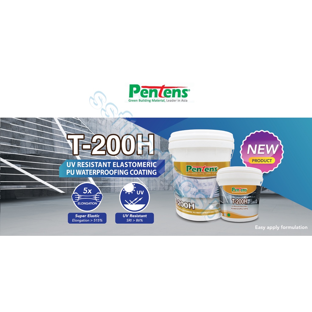 T-200H WATERPROOFING / 20KG T 200H PENTENS UV RESISTANT ELASTOMERIC ...