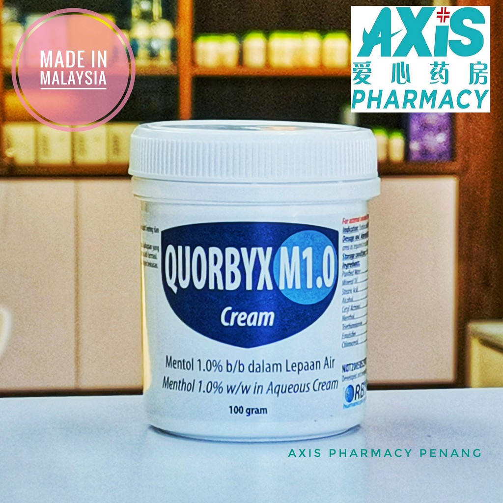 QUORBYX M1.0 MENTHOL 1.0% IN AQUEOUS CREAM 100GM (EXP : 06/2024 ...
