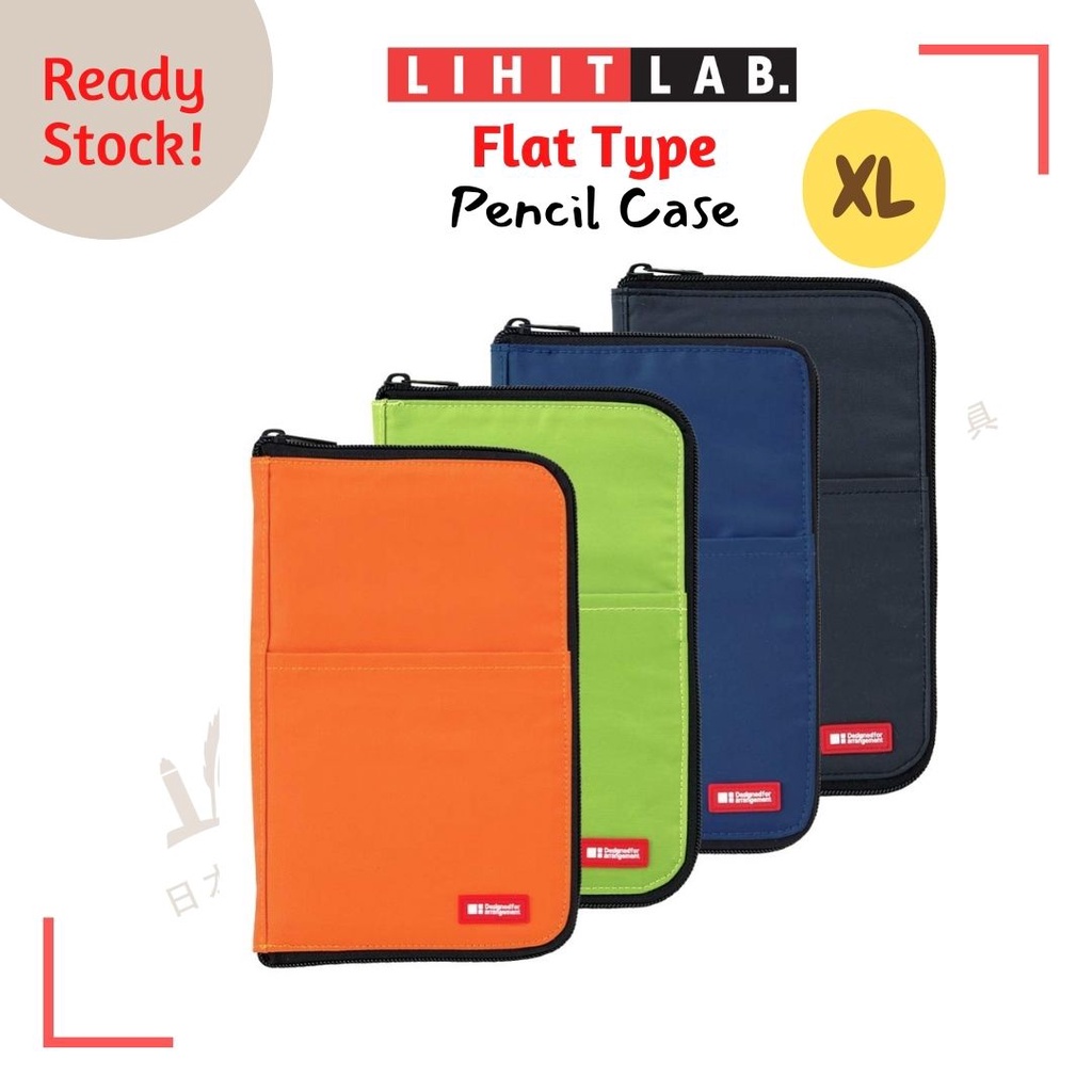 LIHIT LAB Slim Pen Pencil Pouch Case - Flat Type Wide Size | Shopee Malaysia