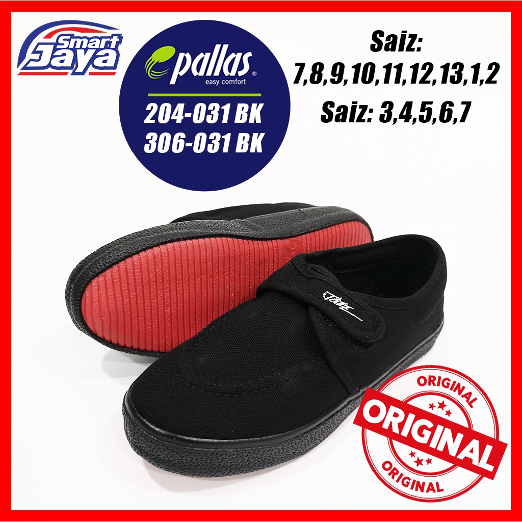 Kasut Pallas Jazz 204-031BK/306-031BK/Kasut Canvas Hitam/Kasut Sekolah ...