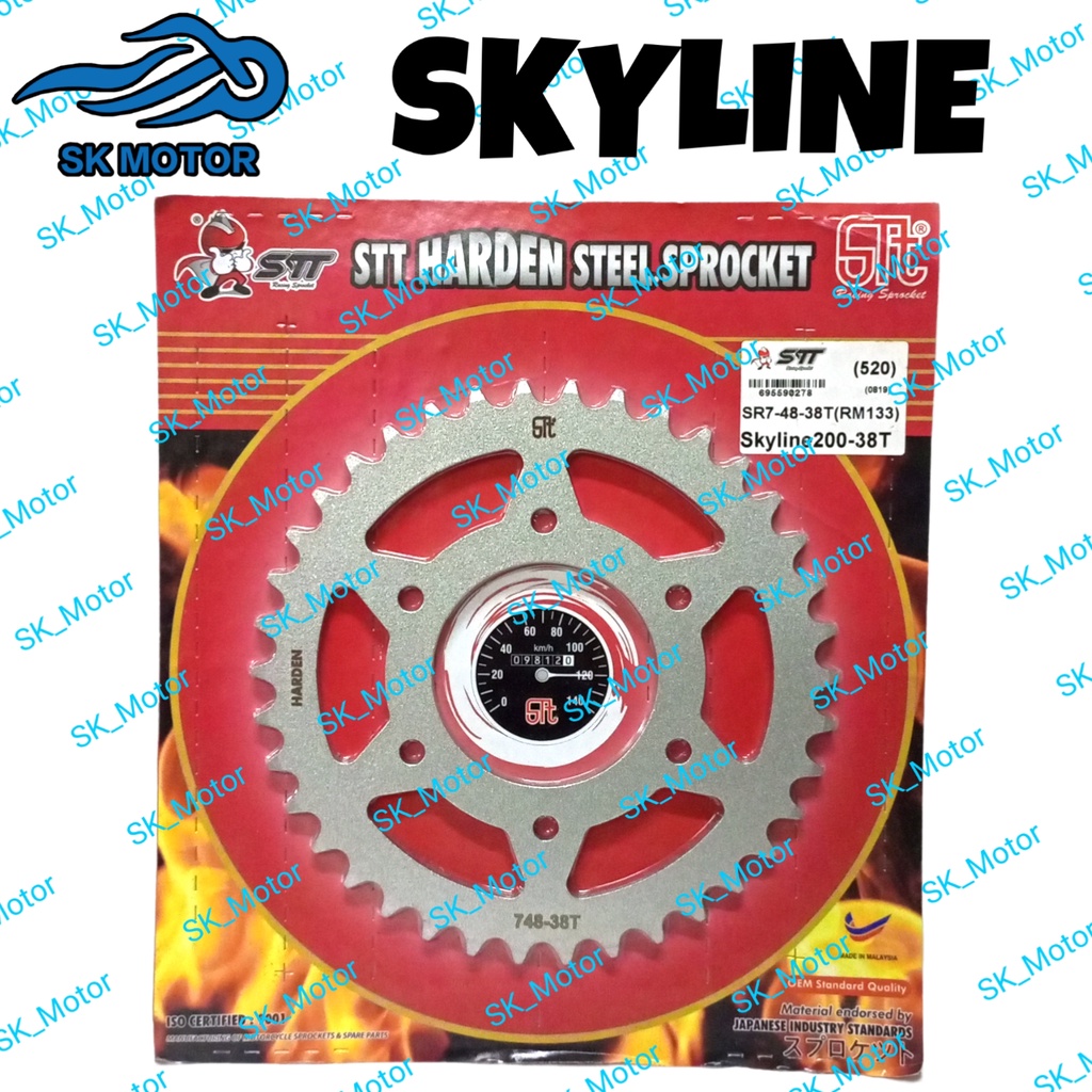 (520) 38T STT Demak SKYLINE 200 Rear Racing Sprocket Spoket Belakang ...